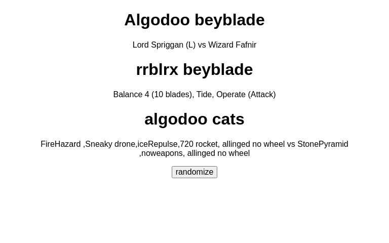 Algodoo beyblade ― Perchance Generator