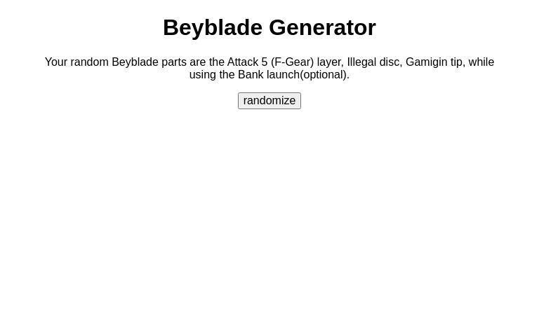 Beyblade Generator
