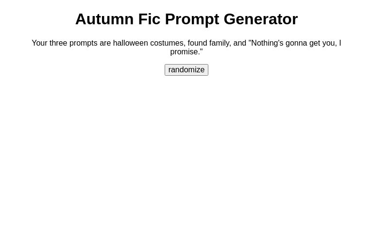 Autumn Fic Prompt Generator