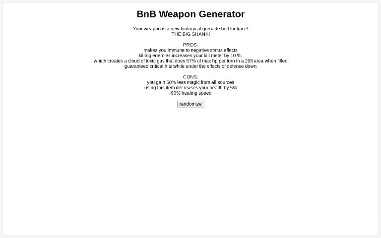 BnB Weapon Generator