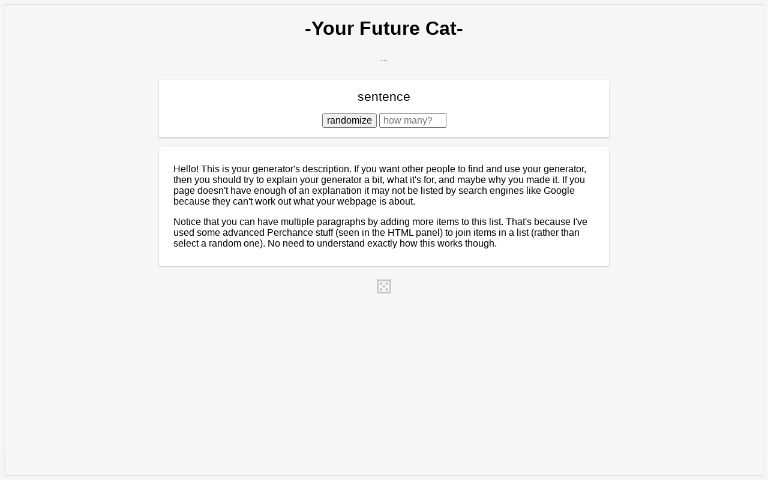 -Your Future Cat- ― Perchance Generator