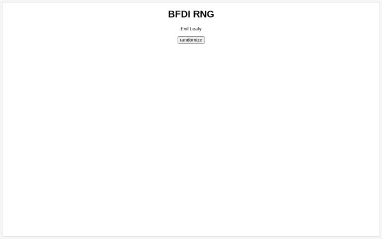 BFDI RNG ― Perchance Generator