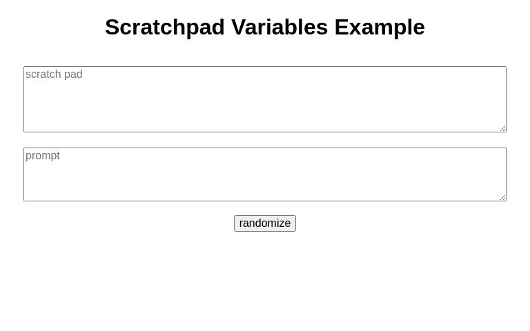 Scratchpad Variables Example ― Perchance Generator