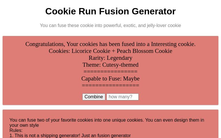 Cookie Run Fusion Generator