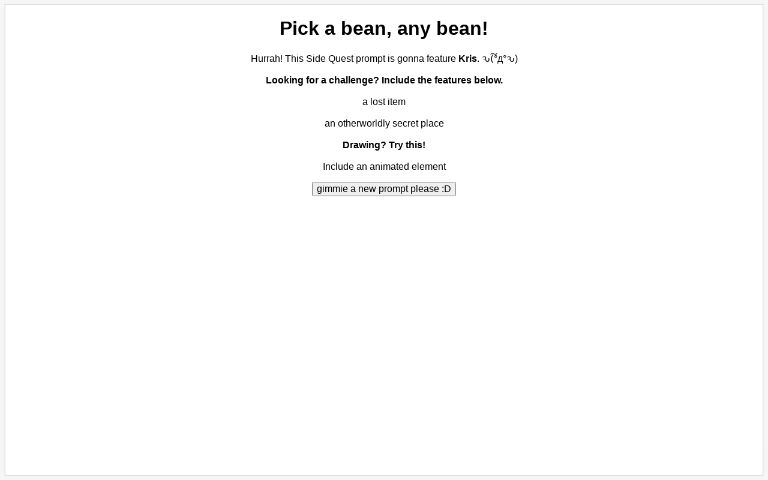 Pick a bean, any bean! ― Perchance Generator