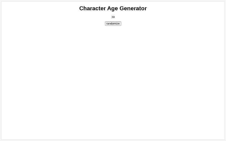 Character Age Generator