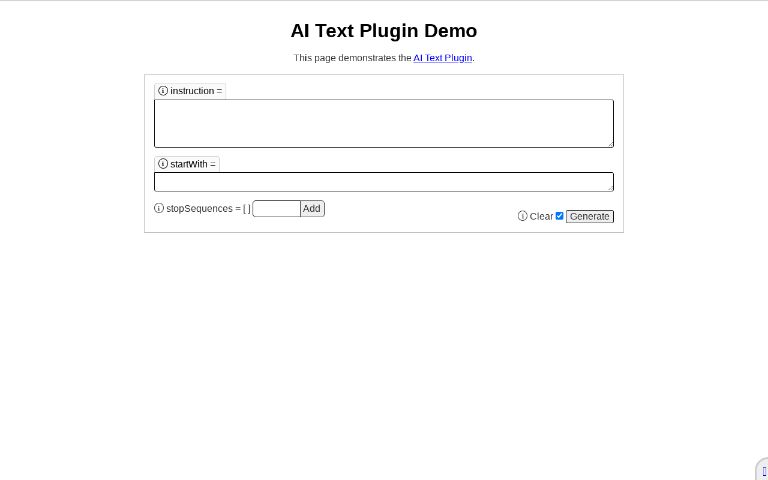AI Text Plugin Demo