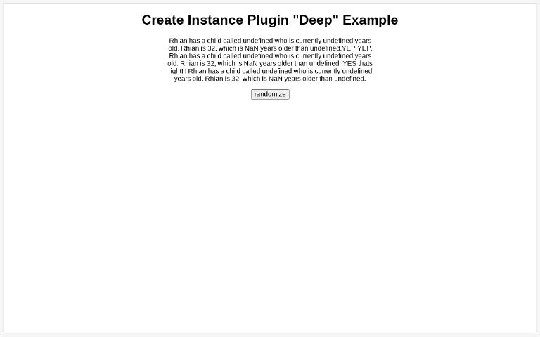 Create Instance Plugin "Deep" Example