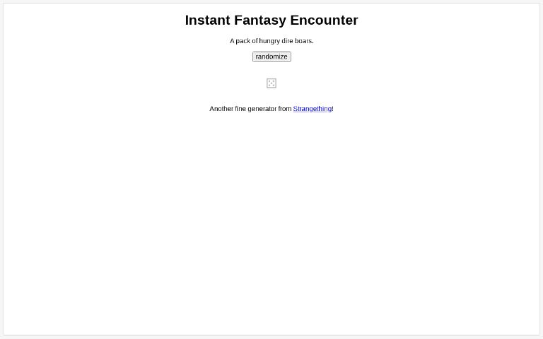 Instant Fantasy Encounter ― Perchance Generator