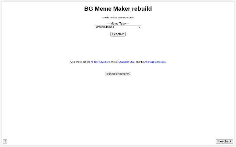 AI Meme Maker (free, no sign-up, no limits) ― Perchance Generator