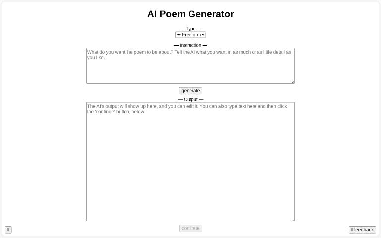 AI Poem Generator (free, no sign-up, unlimited)