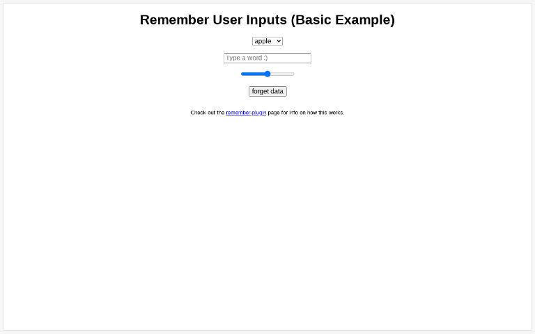 Remember User Inputs (Basic Example) ― Perchance Generator