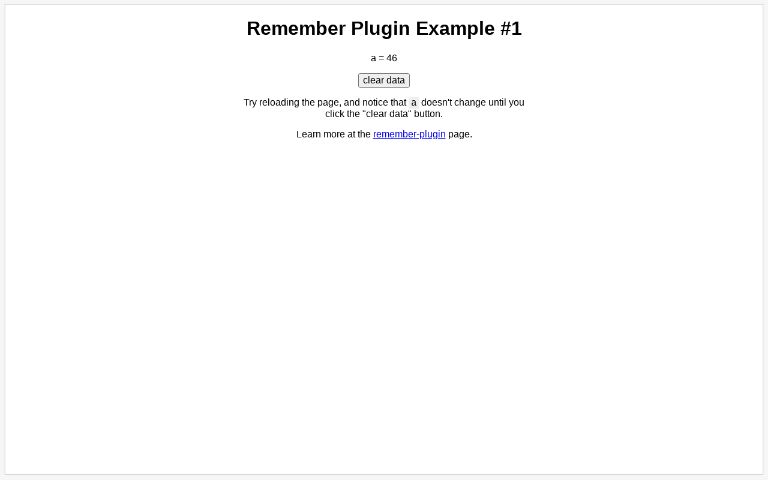 Remember Plugin Example #1