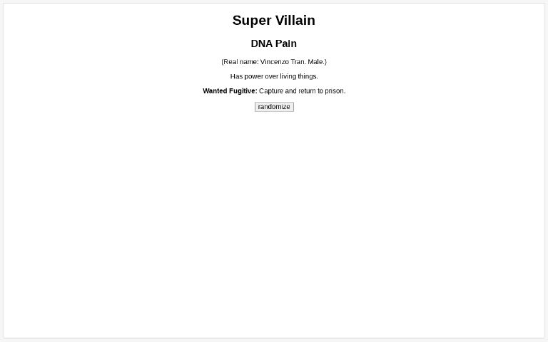 Super Villain Generator