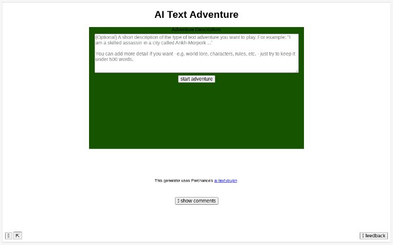 AI Text Adventure - free, no-signup, no limits - AI Dungeon Alternative ...