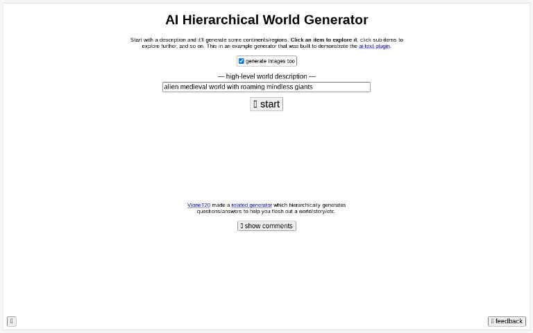 AI Hierarchical World Generator