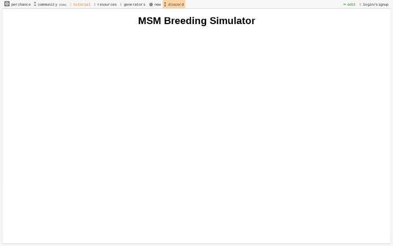MSM Breeding Simulator ― Perchance Generator