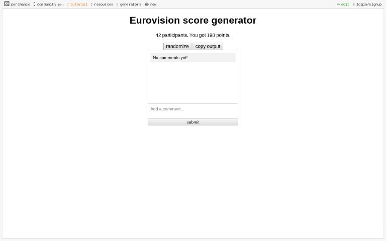 Eurovision score generator