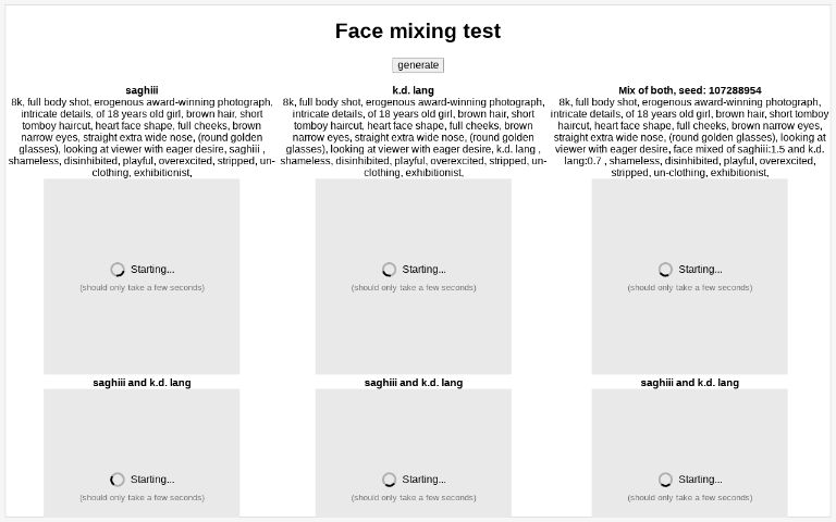 Face mixing test ― Perchance Generator