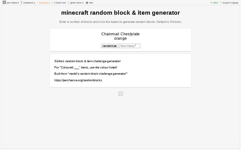 minecraft random block & item generator