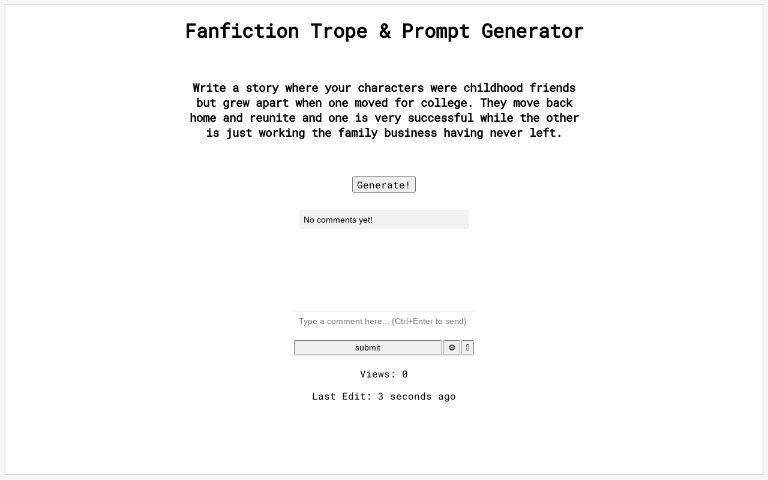 Fanfiction Trope & Prompt Generator
