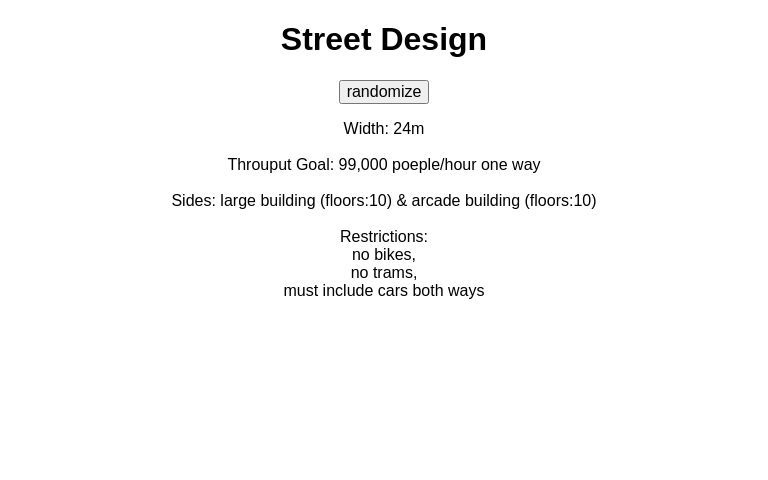 Street Design ― Perchance Generator