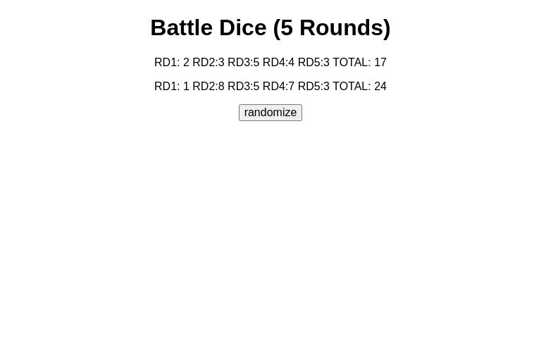 Battle Dice (5 Rounds) ― Perchance Generator