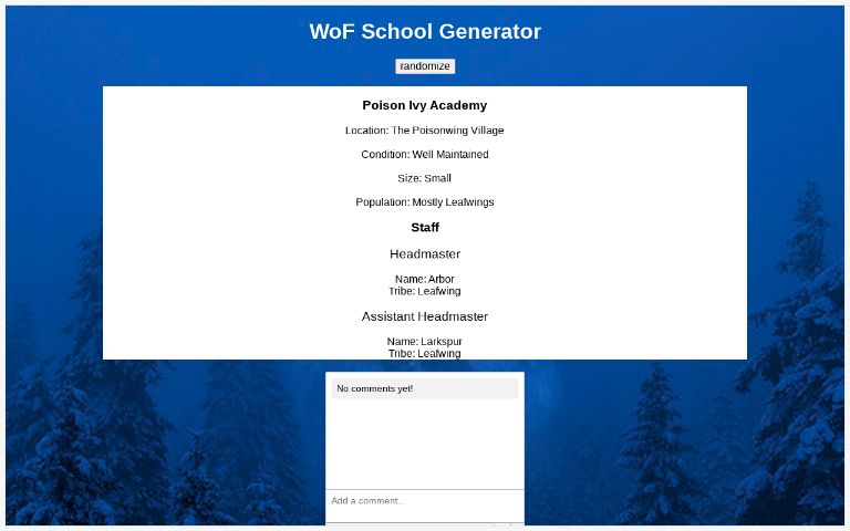 WoF School Generator