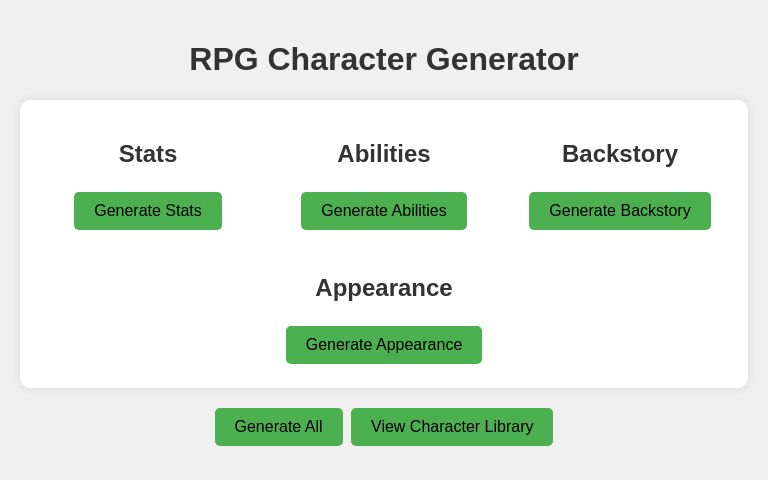 RPG Character Generator