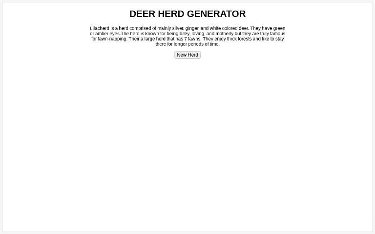 DEER HERD GENERATOR