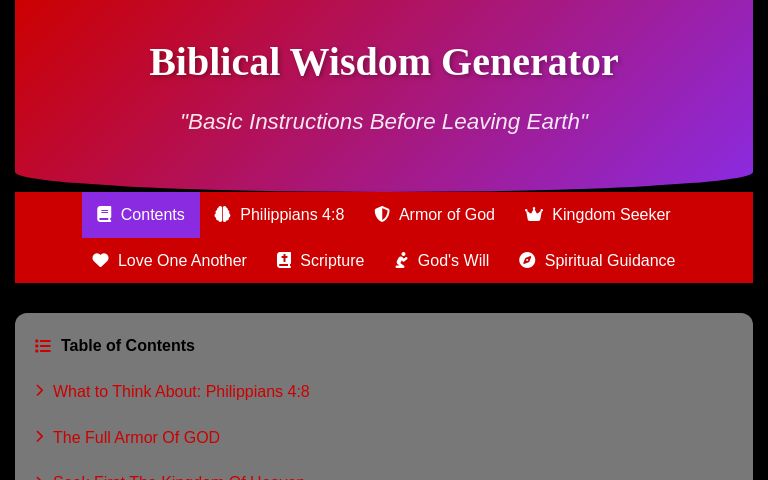 Biblical Wisdom Generator