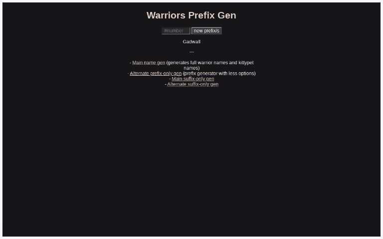 Warriors Prefix Gen