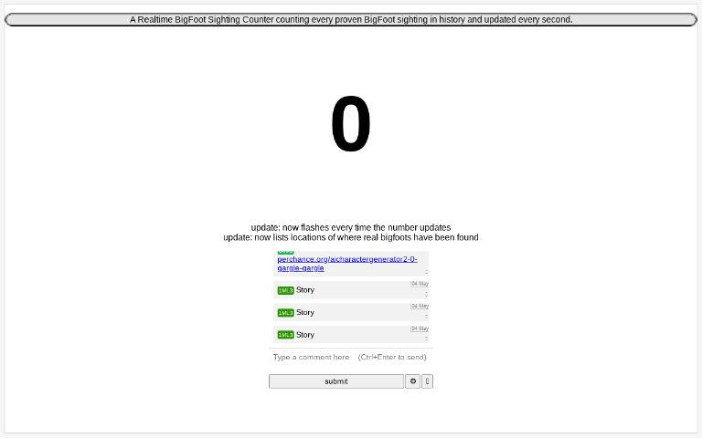 Bigfoot Proof Tracker ― Perchance Generator