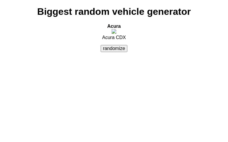 Biggest random vehicle generator