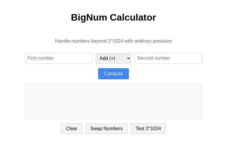 BigNum Calculator ― Perchance Generator