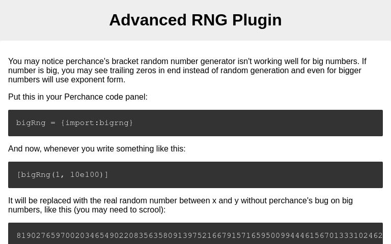 Advanced RNG Plugin