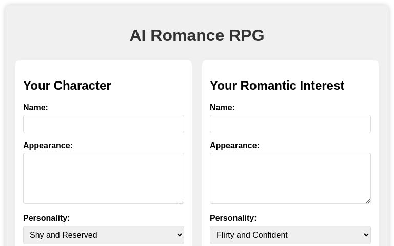 AI Romance RPG ― Perchance Generator