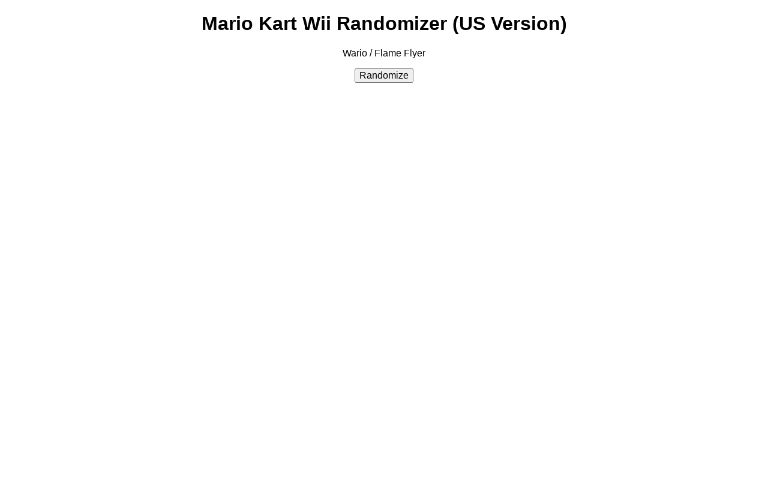 Mario Kart Wii Randomizer (US Version) ― Perchance Generator
