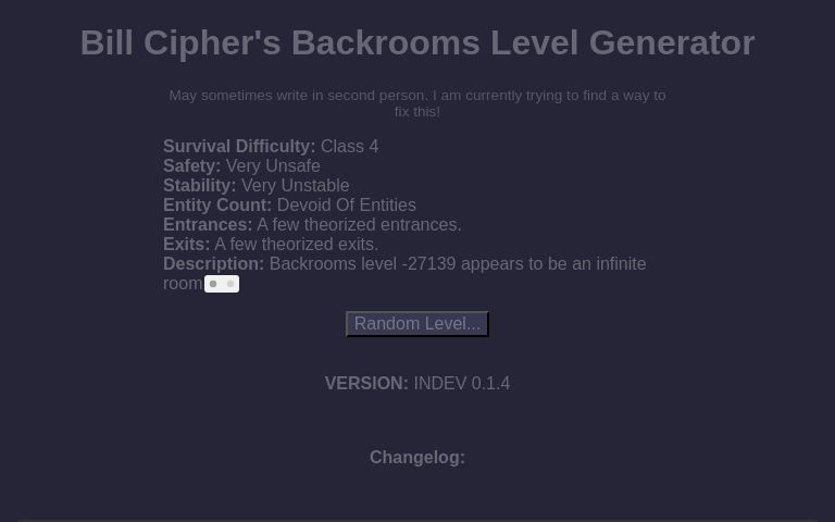 Bill Cipher's Backrooms Level Generator