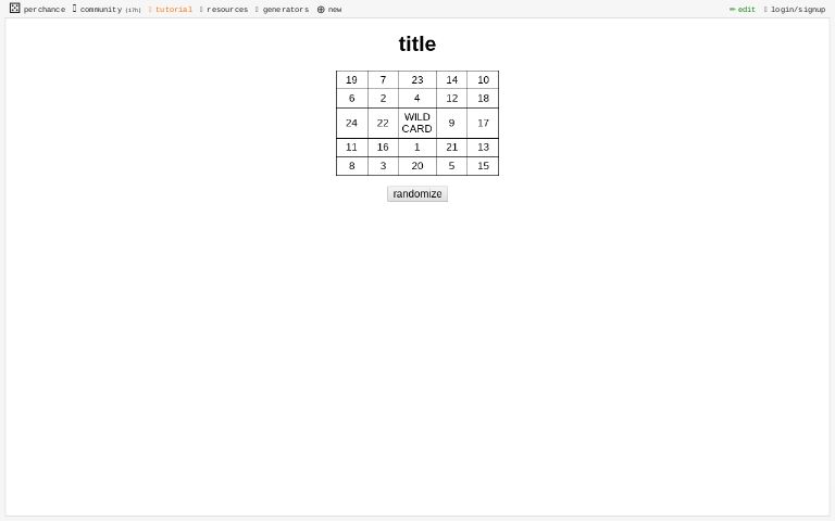title ― Perchance Generator