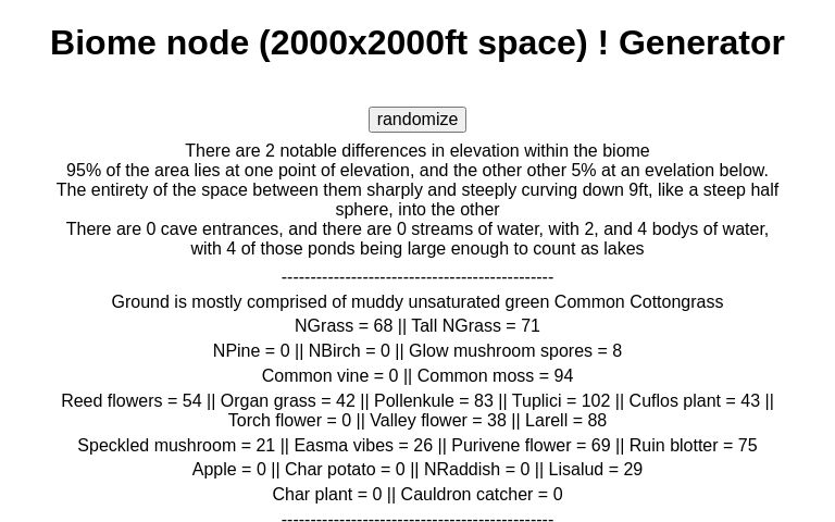 Biome node (2000x2000ft space) ! Generator