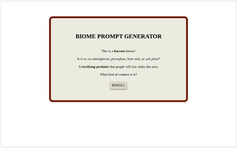 BIOME PROMPT GENERATOR