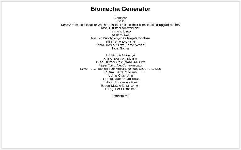 Biomecha Generator