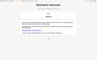 Bird Name Generator