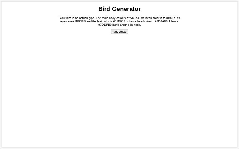 Bird Generator