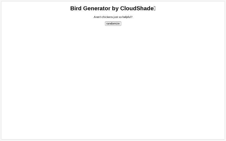 Bird Generator by CloudShade🐦