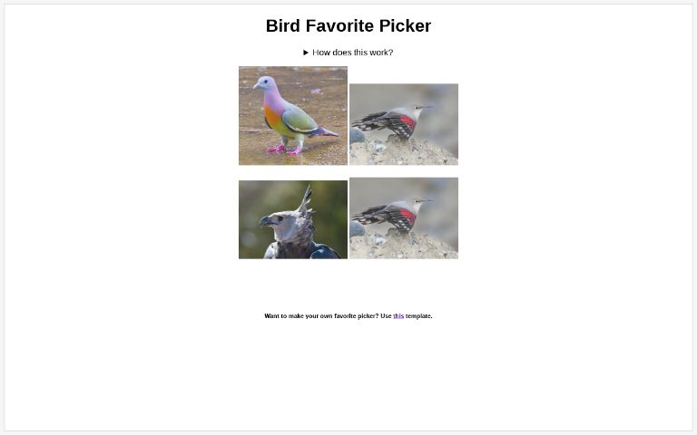 Bird Favorite Picker ― Perchance Generator