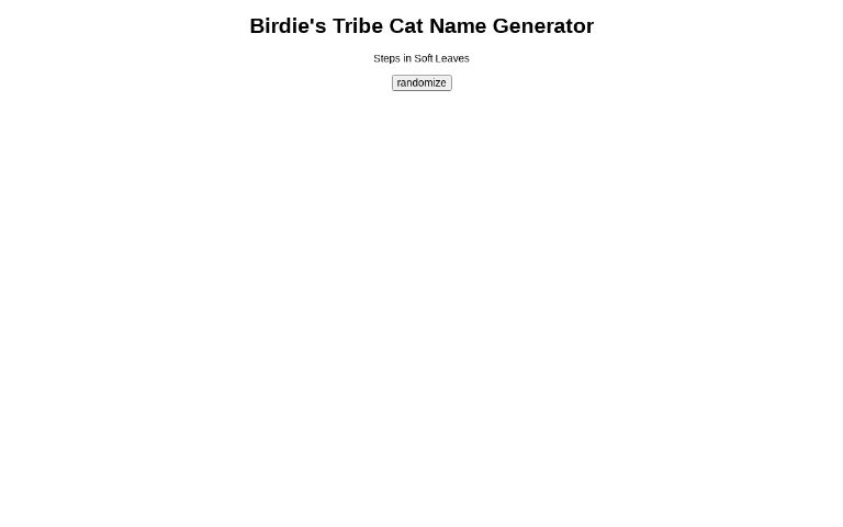 Birdie's Tribe Cat Name Generator