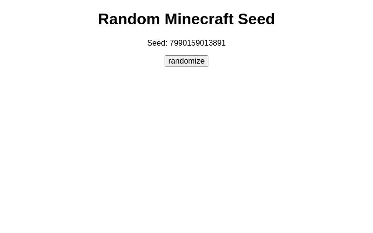 Random Minecraft Seed ― Perchance Generator