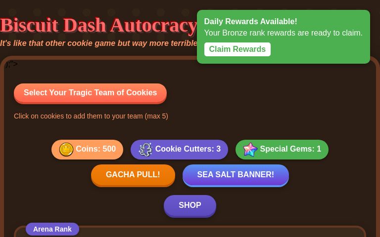 Biscuit Dash Autocracy ― Perchance Generator